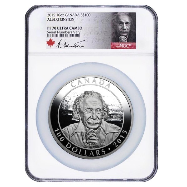2015 10 Oz Proof Royal Canadian MINT Albert Einstein Silver Coin NGC PF ...