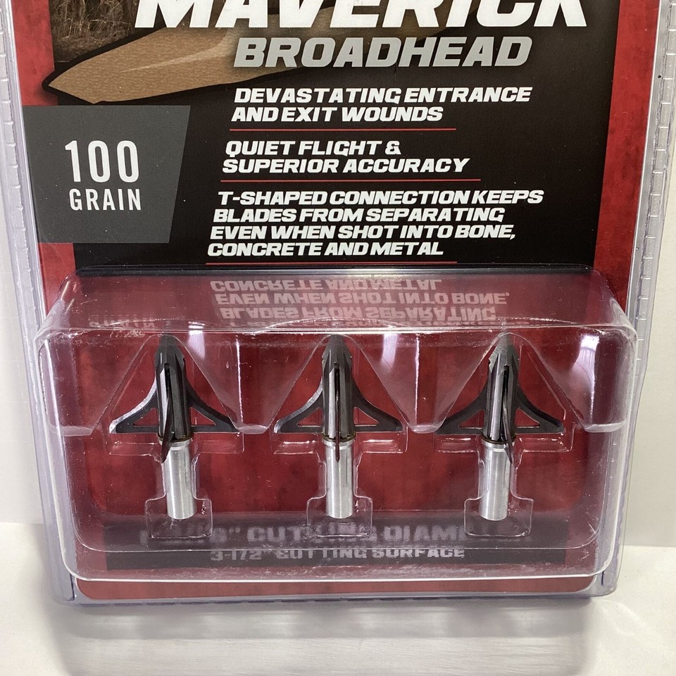 Trophy Tacker Shuttle T-Lock Broadhead 100 Grain 3 1/2 " Cutting ...