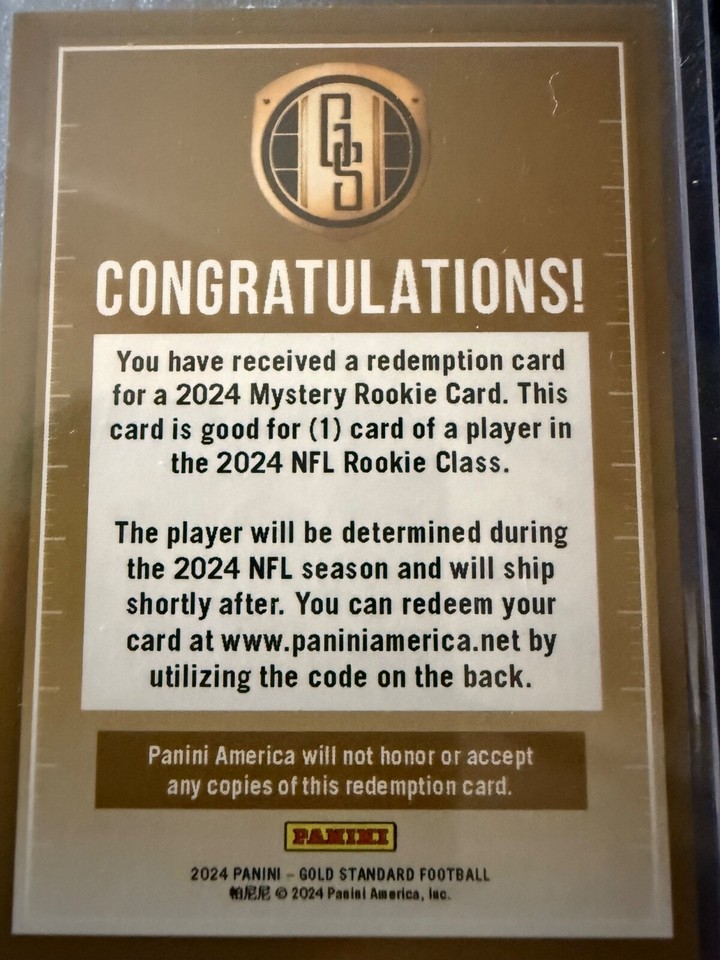 2024 Panini Gold Standard Mystery Redemtion Card #6 | eBay