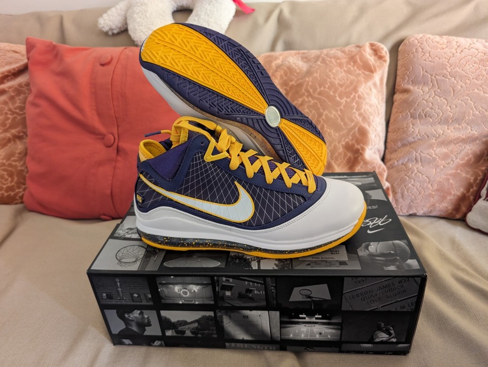 Nike LeBron 7 VII QS Media Day LBJ LA Lakers Purple Gold CW2300-500 ...