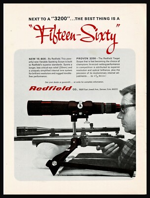 1969 REDFIELD 15-60X Rifle Scope Vintage PRINT AD Gun Room Wall Art | eBay