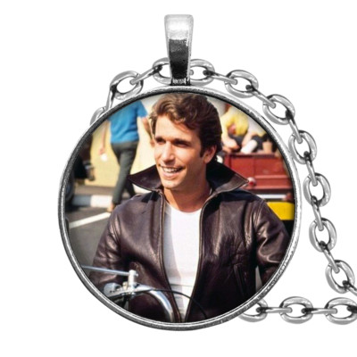 The Fonz Necklace Key Ring Cufflinks Round Ring Earrings Fonzie Happy ...