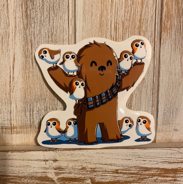 Chewbacca Sticker - Chewbacca Decal - Star Wars Sticker - Porg Sticker ...