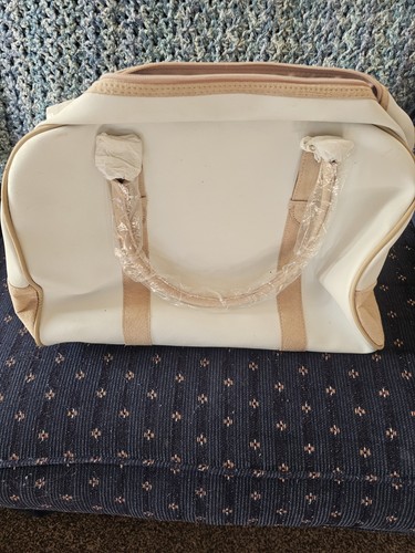 Estee Lauder Women's Large White Tan Handbag Shoulder Purse leather ...
