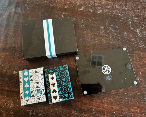 JONATHAN ADLER PLAYING CARDS SET OF 2 DECKS IN BLACK STRIPED LACQUER ...