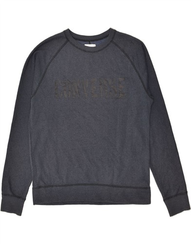 CONVERSE Mens Graphic Sweatshirt Jumper Medium Navy Blue Cotton AS02 ...