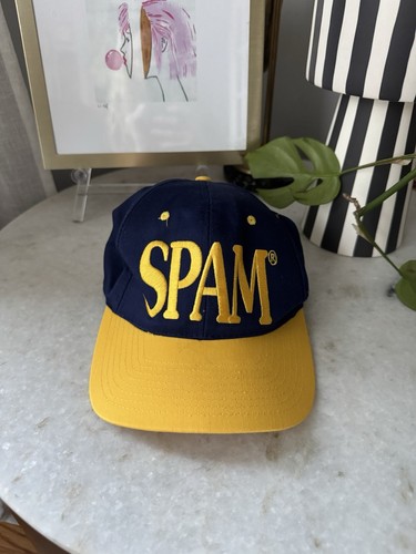 Vintage Spam Baseball Cap d&D Navy Blue And Yellow | eBay