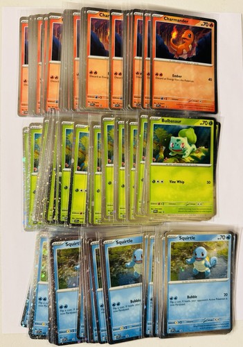 (X24) Pokémon 151 Promo Bulbasaur Charmander Squirtle SVP 046 047 048 ...