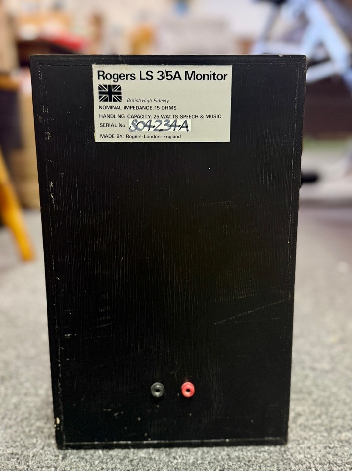 Used Vintage Rare Single / Orphan Rogers Model LS3/5A Stereo Speaker ...