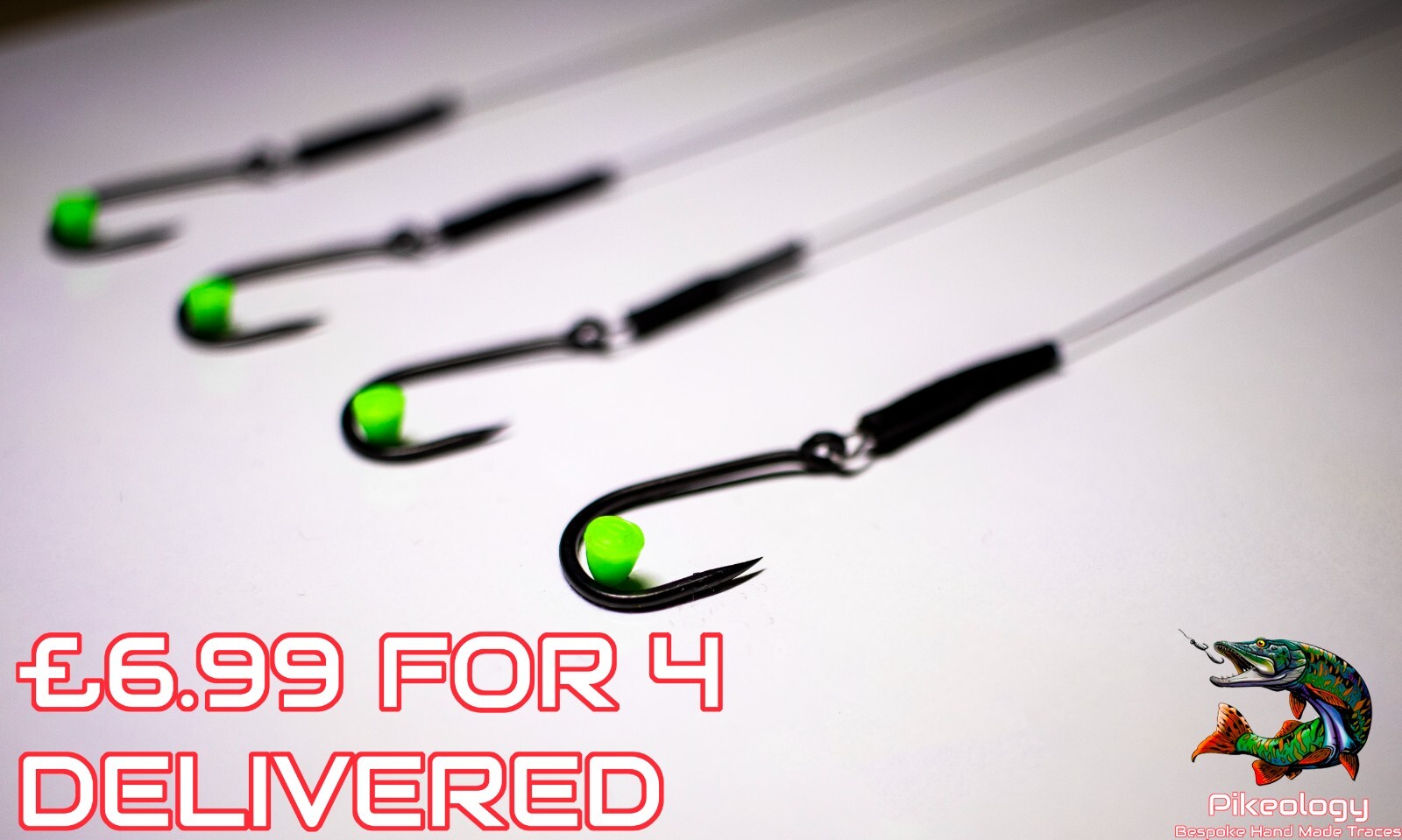 Zander Pike & Perch Single Carp Hook Predator Rig DeadBait Wire Trace ...