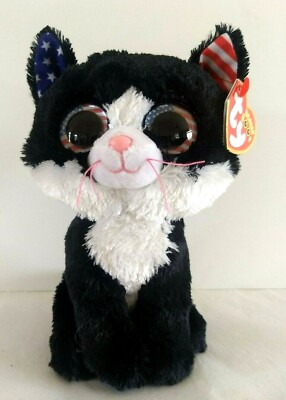 Ty Beanie Boos Plush Exclusive Freedom 6" Cat Patriotic Eyes and Ears ...
