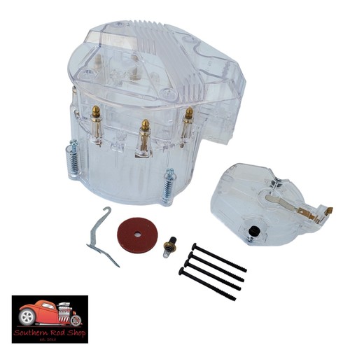 Chevy GM Clear HEI Large Distributor Cap Rotor Kit SBC BBC 305 327 350 ...