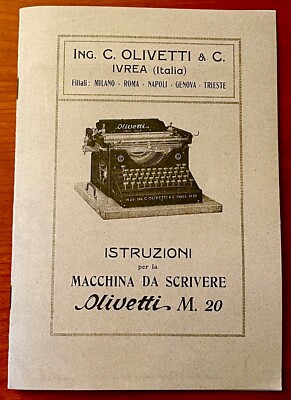 Manuale di istruzioni Olivetti M20 prima serie 1920 (copia) | eBay