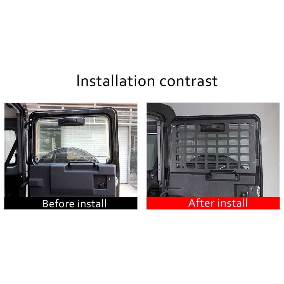 Black Rear Door Storage Storage Rack Basket For LR Defender 110 90 2004 ...