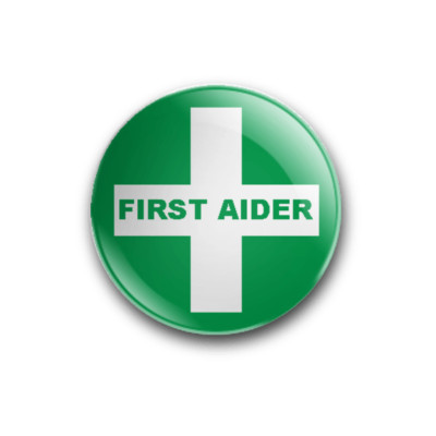 First Aider 25mm/1 inch badges x1 x12 x20 - First Aid Qualified ...