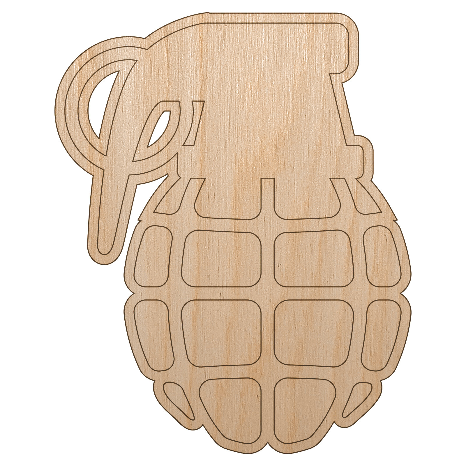 Cartoon Hand Grenade Unfinished Wood Shape Piece Cutout for DIY Craft ...