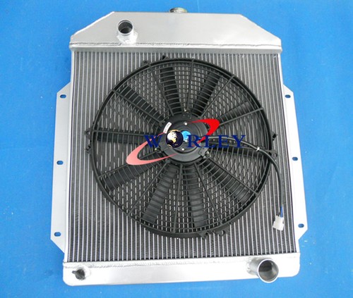 3 Row Aluminum Radiator & fan for Ford v8 Cars 1949 1950 1951 1952 1953 ...