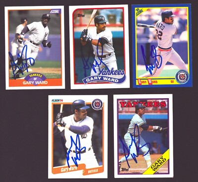 GARY WARD 1988 1989 TOPPS SCORE 1990 FLEER AUTOGRAPH SIGNED LOT 5 ...