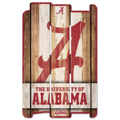 ALABAMA CRIMSON TIDE WOOD FENCE SIGN 11"X17" HEAVY DUTY QUALITY NCAA ...