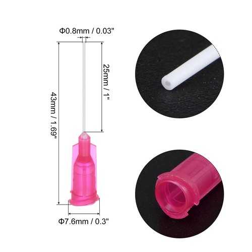 20Pcs 25G Dispensing Needles 1" PP Needle Tips with Flexible Needle Red ...