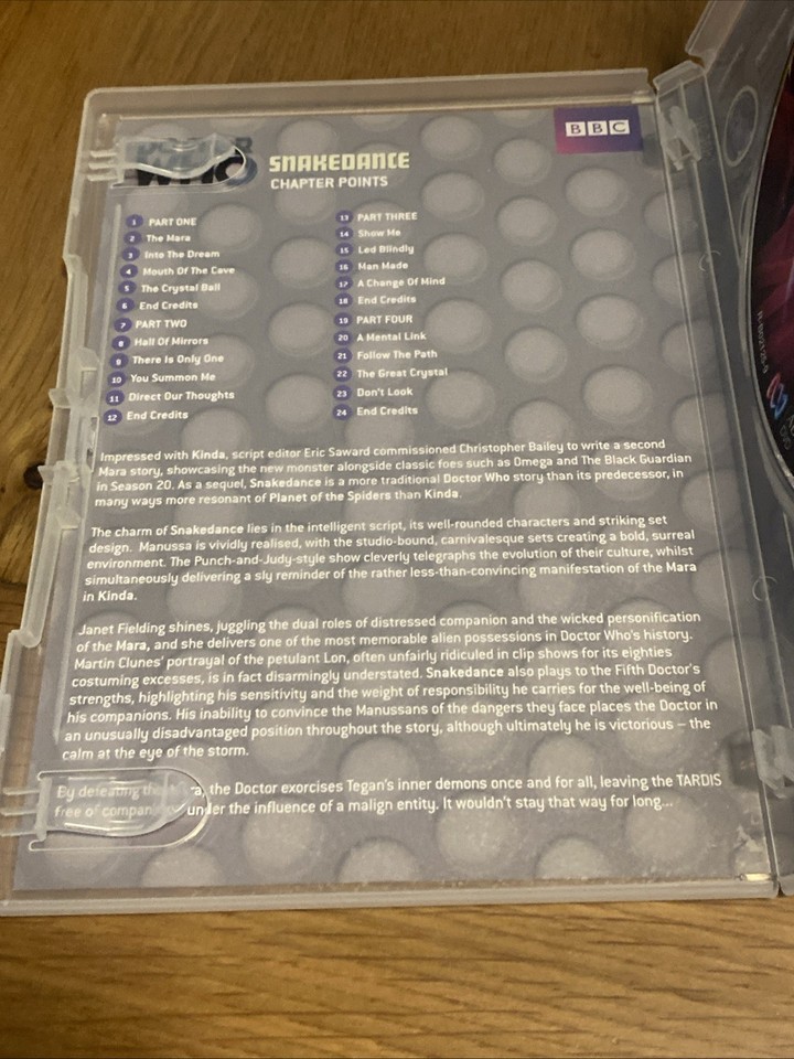 Doctor Who Snakedance Dvd Region 4 Peter Davison Years 1982-84 British ...