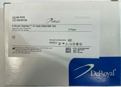 *5-Pack* DeRoyal X-Small Algidex IV Patch Catheter Dressing 46-IV20 | eBay