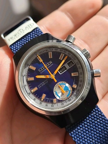 Citizen Chrono Cal. 8100 Ref 67-9577 Japan Day/Date Blue Dial | eBay
