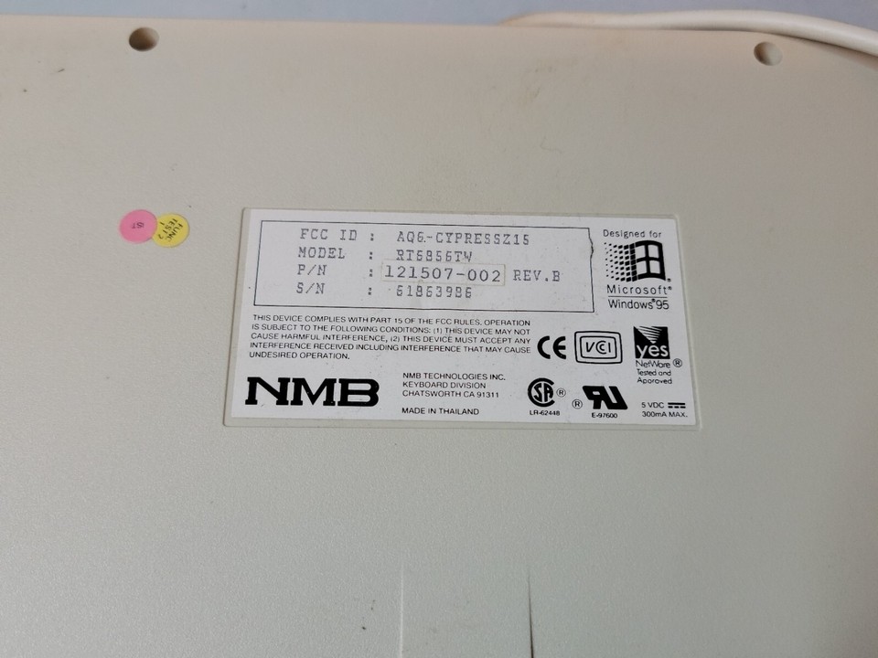 Micron RT6856TW NMB Wired Keyboard | PS/2 | White | Standard | Windows ...