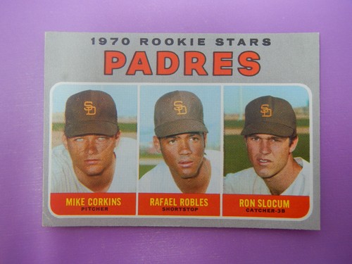 1970 Topps Baseball Mike Corkins Rafael Robles Ron Slocum Padres RC ...