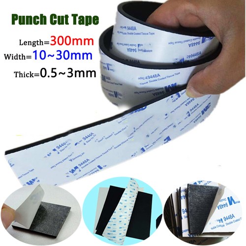 Punch Cut Tape Sticky Rubber Strip 300mm Long 0.5mm~4mm Thick Non-slip ...