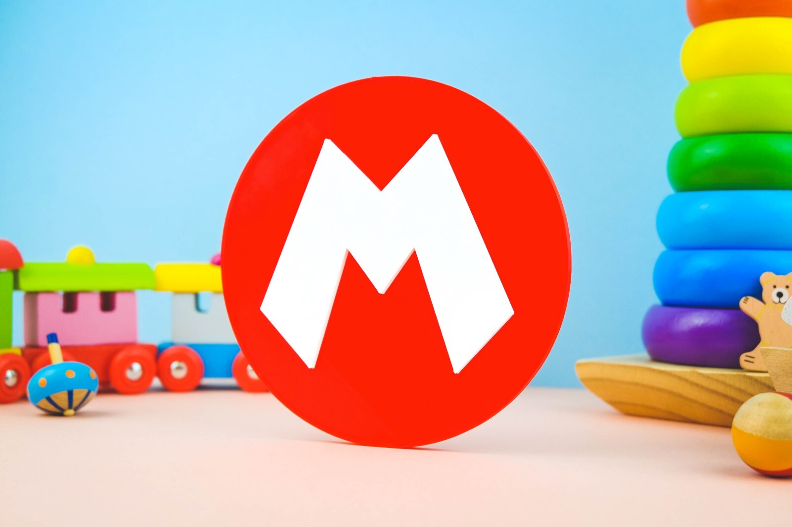 M Super Mario Logo 3D Printed Pretend Play Kids Toy 20th Century Fox ...