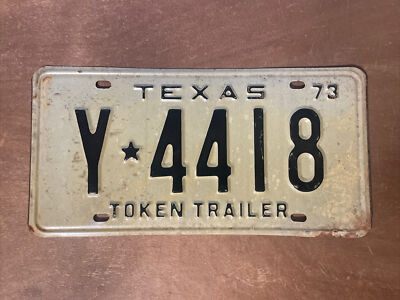 1973 Texas License Plate Token Trailer # Y-4418 | eBay