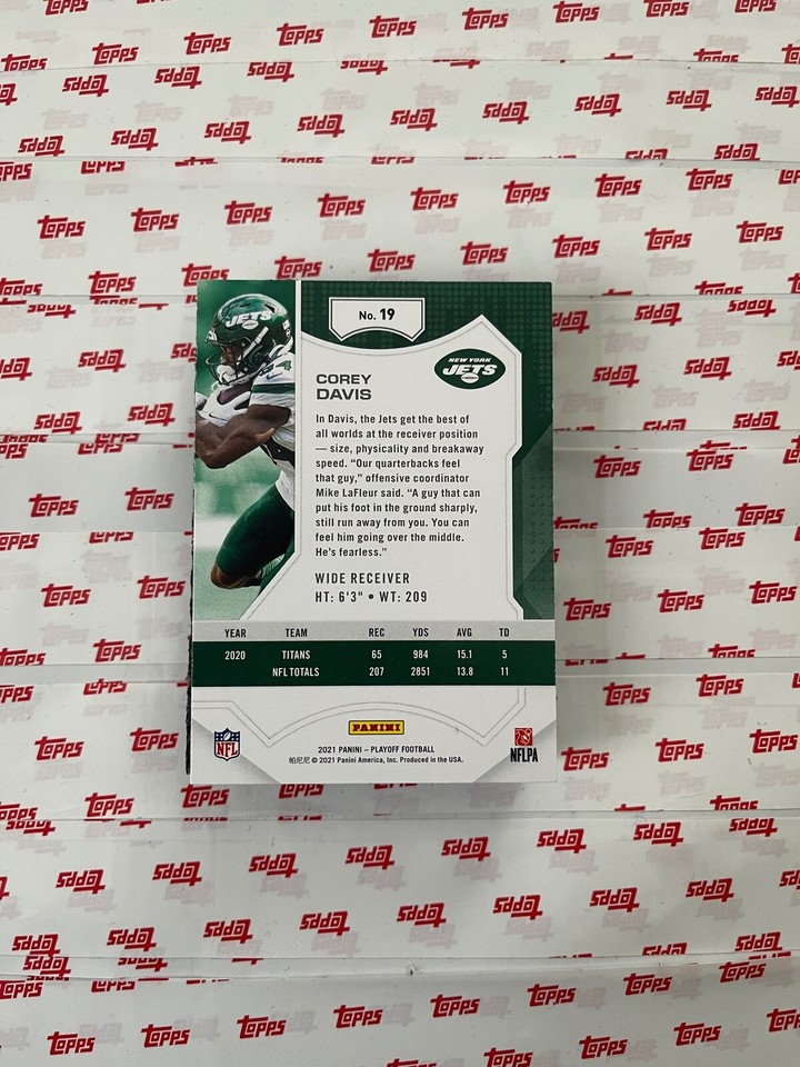 Corey Davis New York Jets 2021 Panini Playoff Football green parallel ...