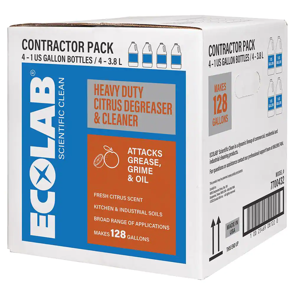 Ecolab Heavy Duty Citrus Degreaser Cleaner Grease Professional 1 Gallon ...