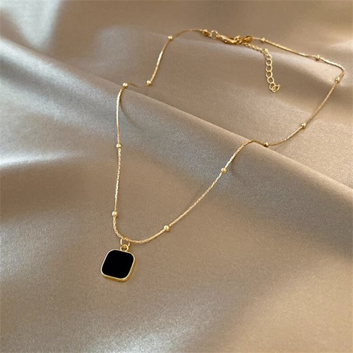 Black Exquisite Minimalist Square Pendant Choker Chains Fashion Neck.sa ...