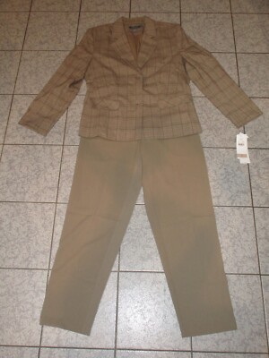 NWT!! Koret 2 Piece Suit Lined Plaid Jacket And Pants Set Women’s Size ...