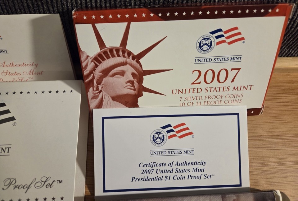 2007 United States Mint 14 Coin Silver Proof Set with COA & Box Very ...
