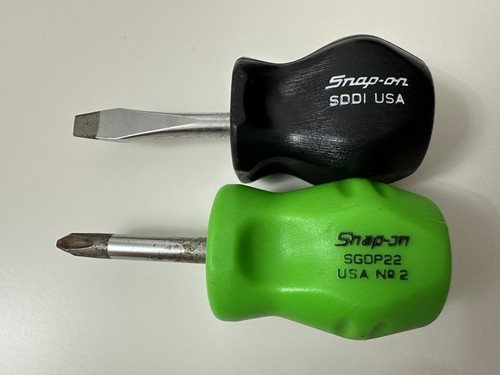Snap-On Green Black Hard Handle Stubby Screwdrivers SGDP22 SDD1 Philip ...