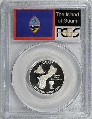 2009 - S Silver Washington Quarter - Guam - PCGS PR69DCAM - Flag Series ...