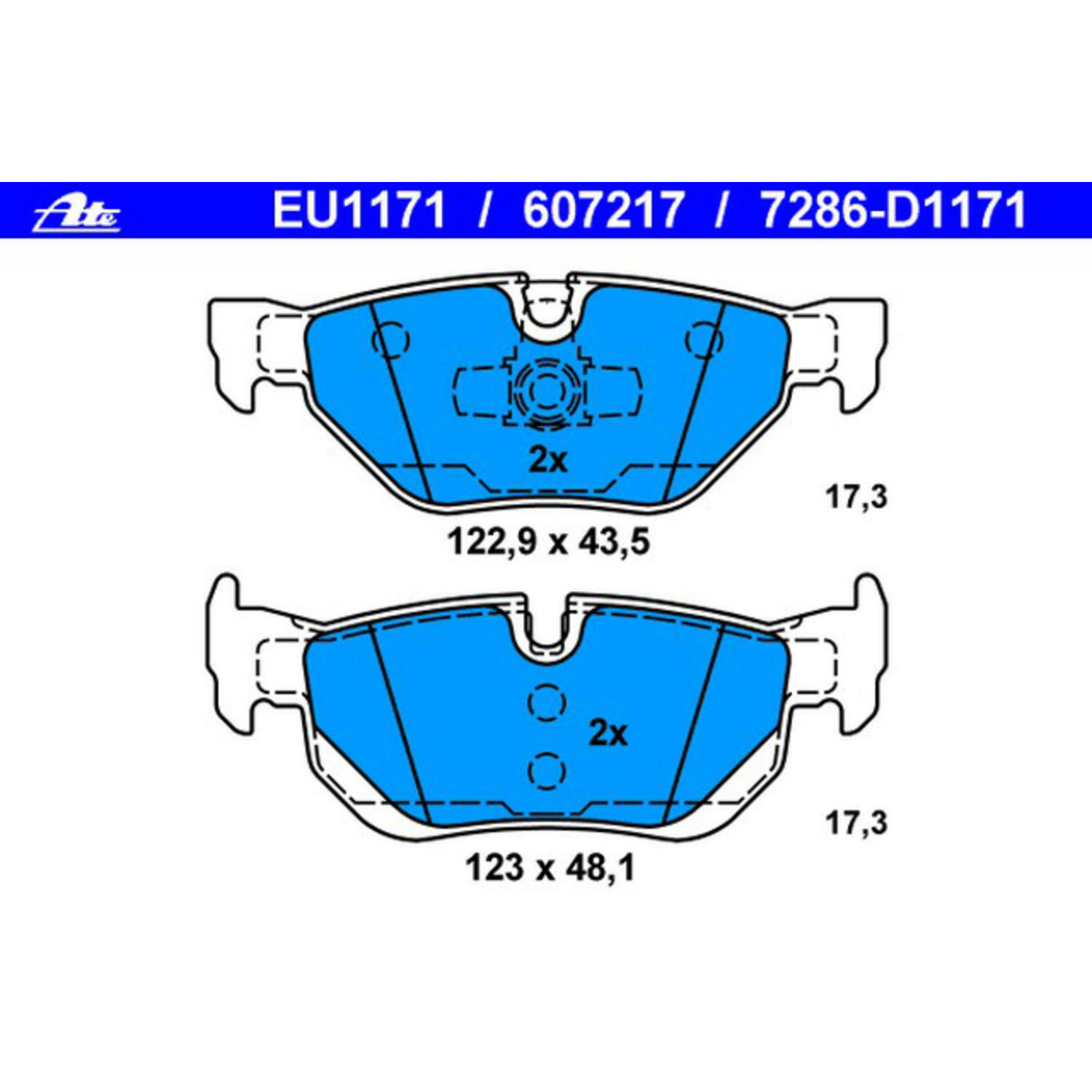 BMW 325i 325xi X1 HellaATE Rear Brake Pads & Sensor 34356792565 ...