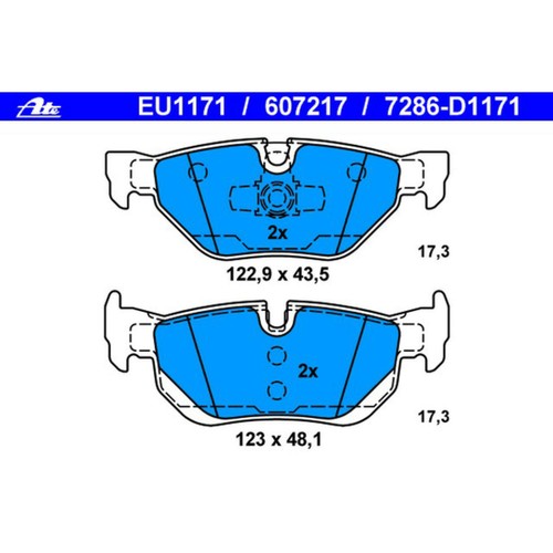 BMW 325i 325xi X1 HellaATE Rear Brake Pads & Sensor 34356792565 ...