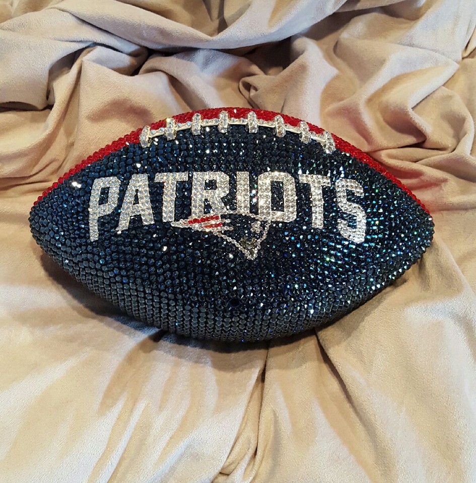 PATRIOTS SWAROVSKI CRYSTAL FOOTBALL,NFL crystal football,bling football ...