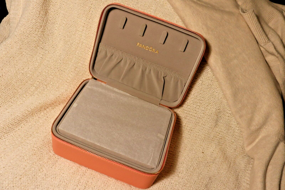 Pandora pink zippered jewelry travel case box organizer | eBay