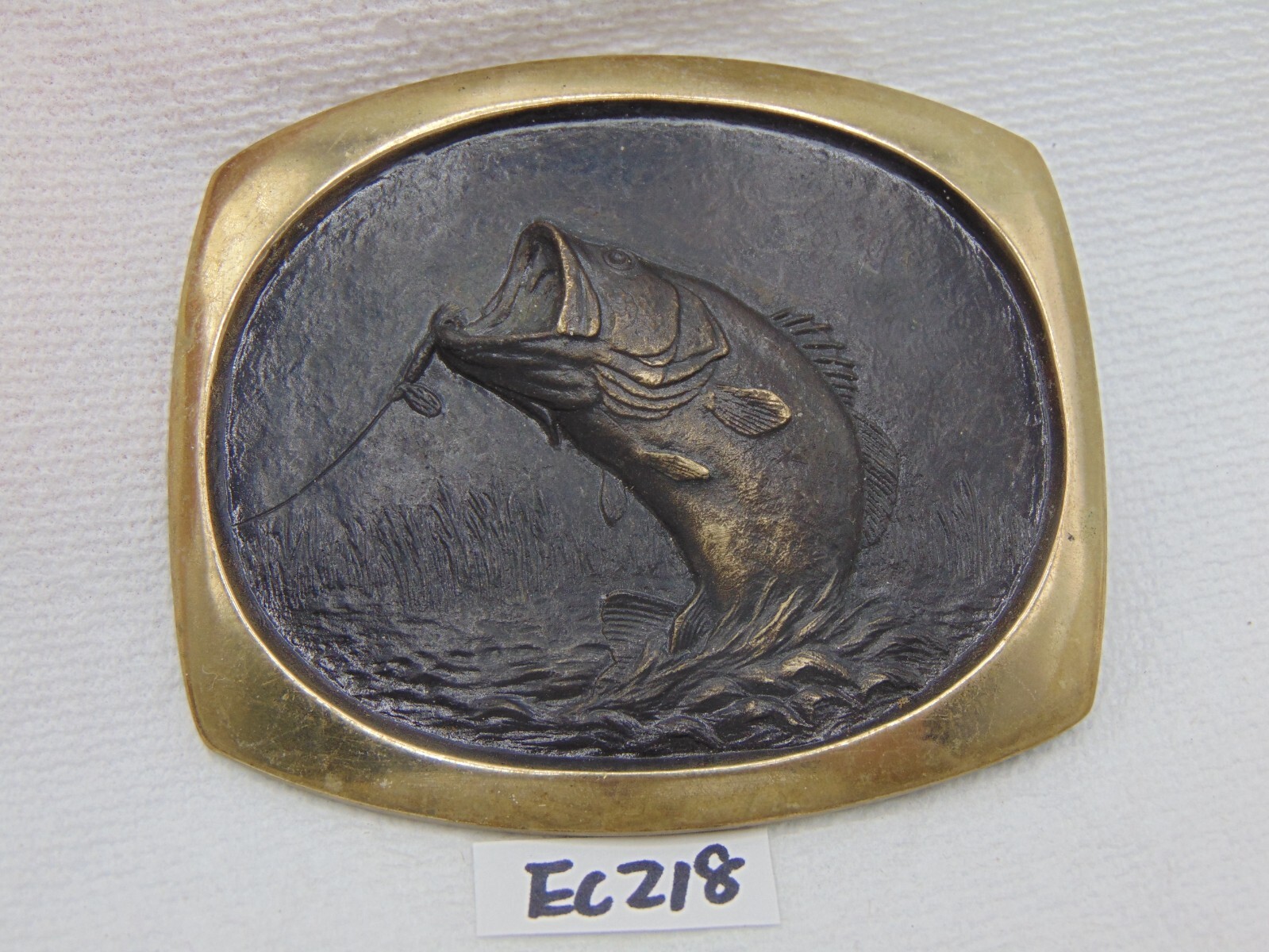 1980 STEVEN L KNIGHT SCULPTURE BASS FISH FISHERMANS B… - Gem