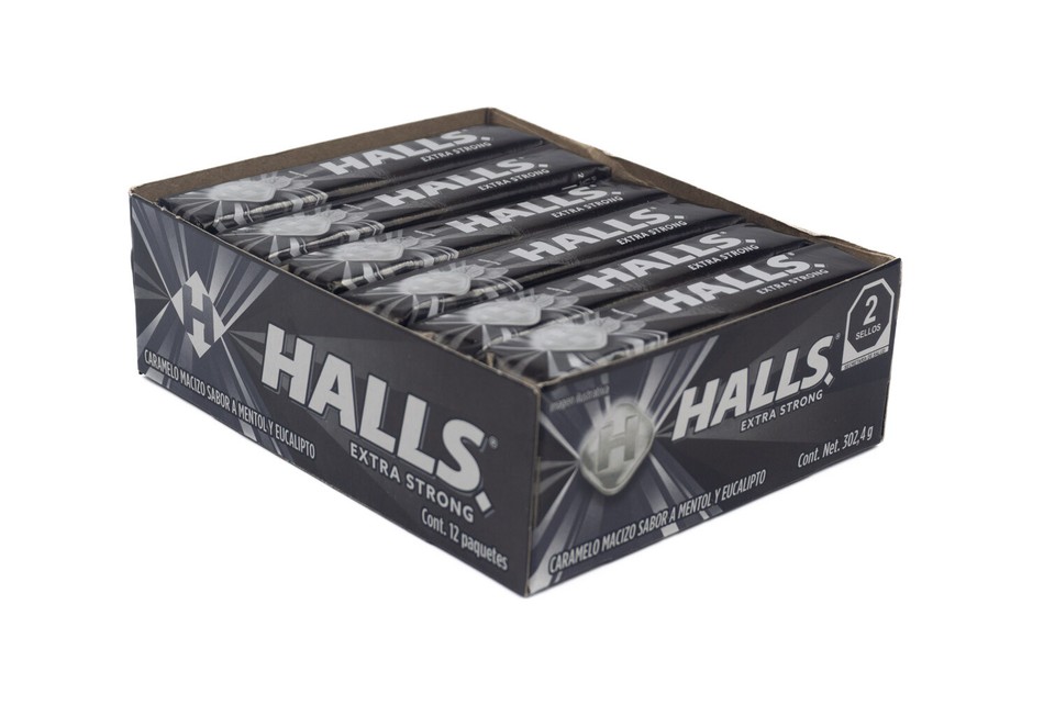Halls Black Extra Strong Menthol Halls Negras Mexicanas 12 Pc Net 11oz ...