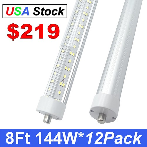 T8 8 Ft Led Bulbs Single Pin Ballast Bypass Bulbs 144W 6500K CW Led ...