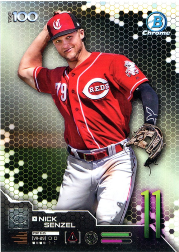 2019 Bowman Chrome Scouts Top 100 #BTP11 Nick Senzel Cincinnati Reds ...