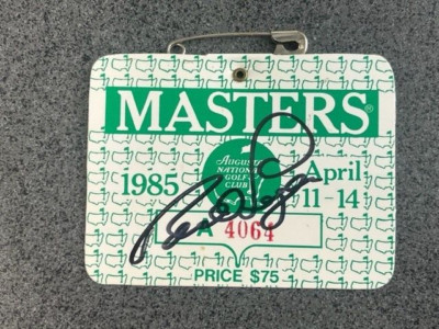 1985 Signed Masters Badge Autographed BERNHARD LANGER Guaranteed to ...