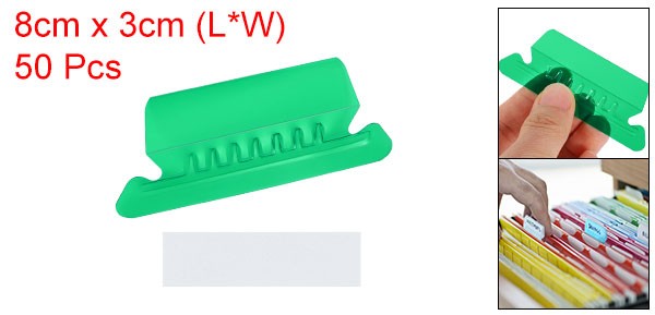 Hanging File Folder Tabs 2 Inch File Folder Tabs and Inserts Green ...