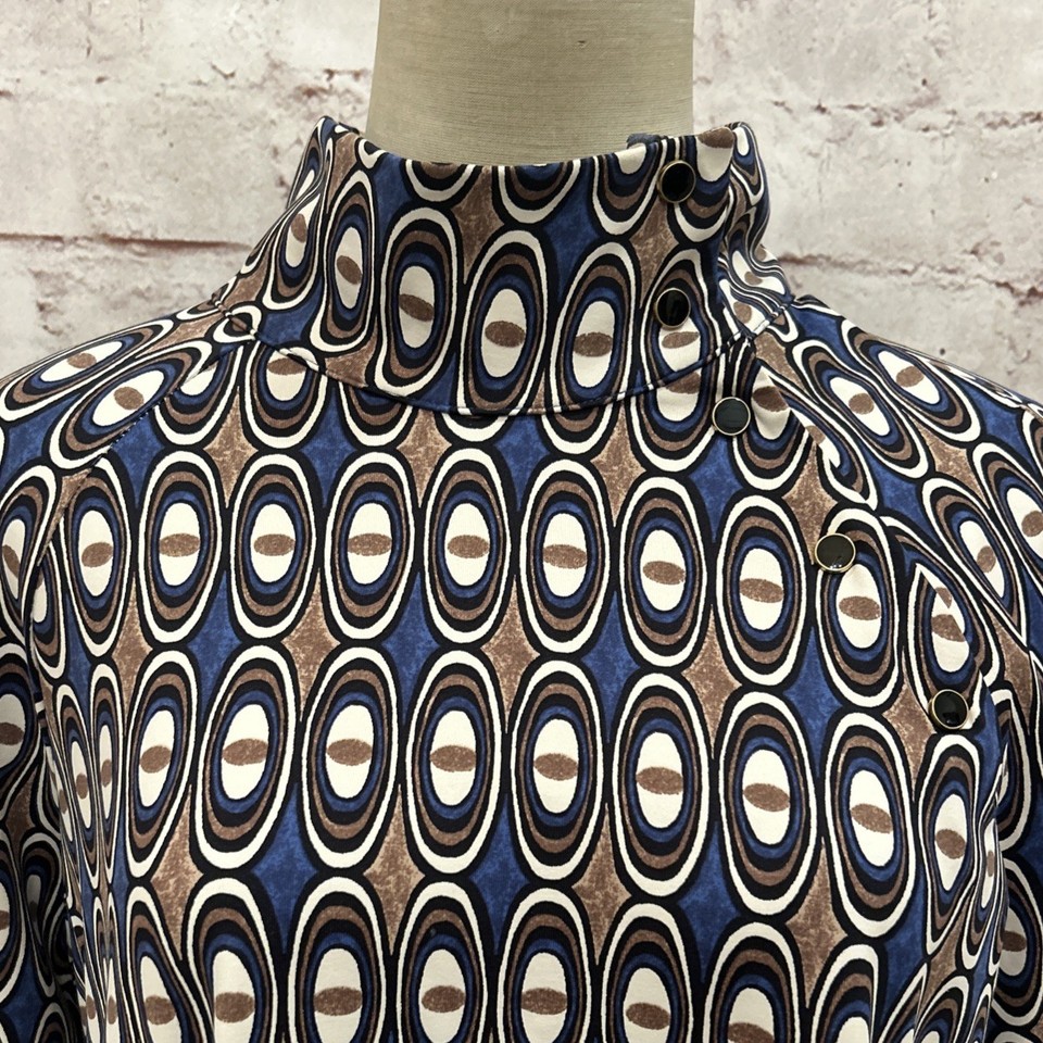 J. McLaughlin Women’s Dress Large Christabel Abstract Blue Brown | eBay